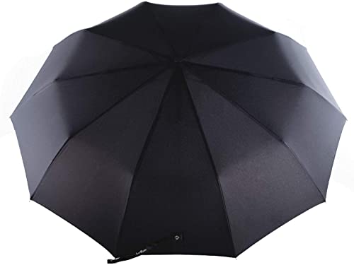 LeRain Auto Windproof Travel Umbrella - Compact, Lightweight, and Portable - Strong Umbrella for Wind and Rain - Non-Rebound umbrella Retracting Device for Men and Women - Upgraded for 2023 (Black)