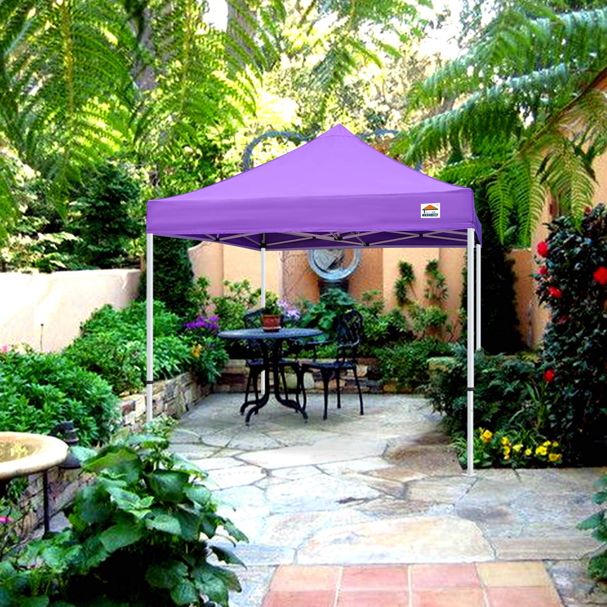 Tistent 10'x10' Pop Up Canopy Tent Commercial Instant Shelter with Heavy Duty Carrying Bag, 4 Canopy Sand Bags Purple