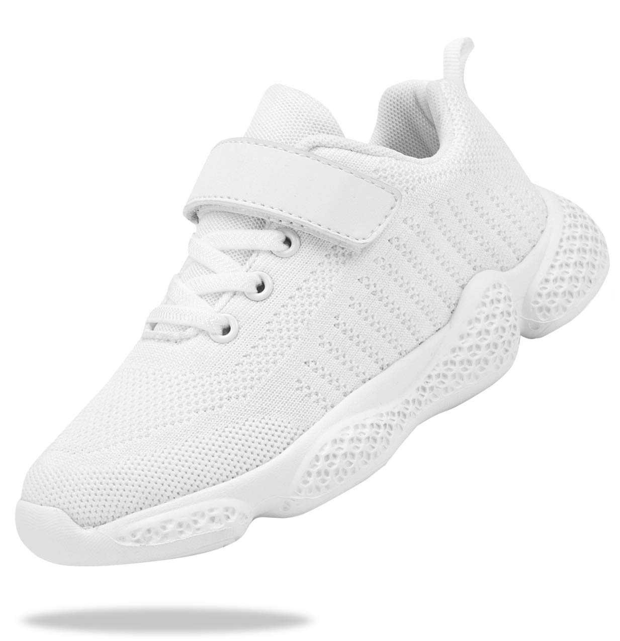 Santiro White Girls Tennis Shoes Fashion Boys Sneakers Lightweight Breathable Little Kids Size 12.5 M US