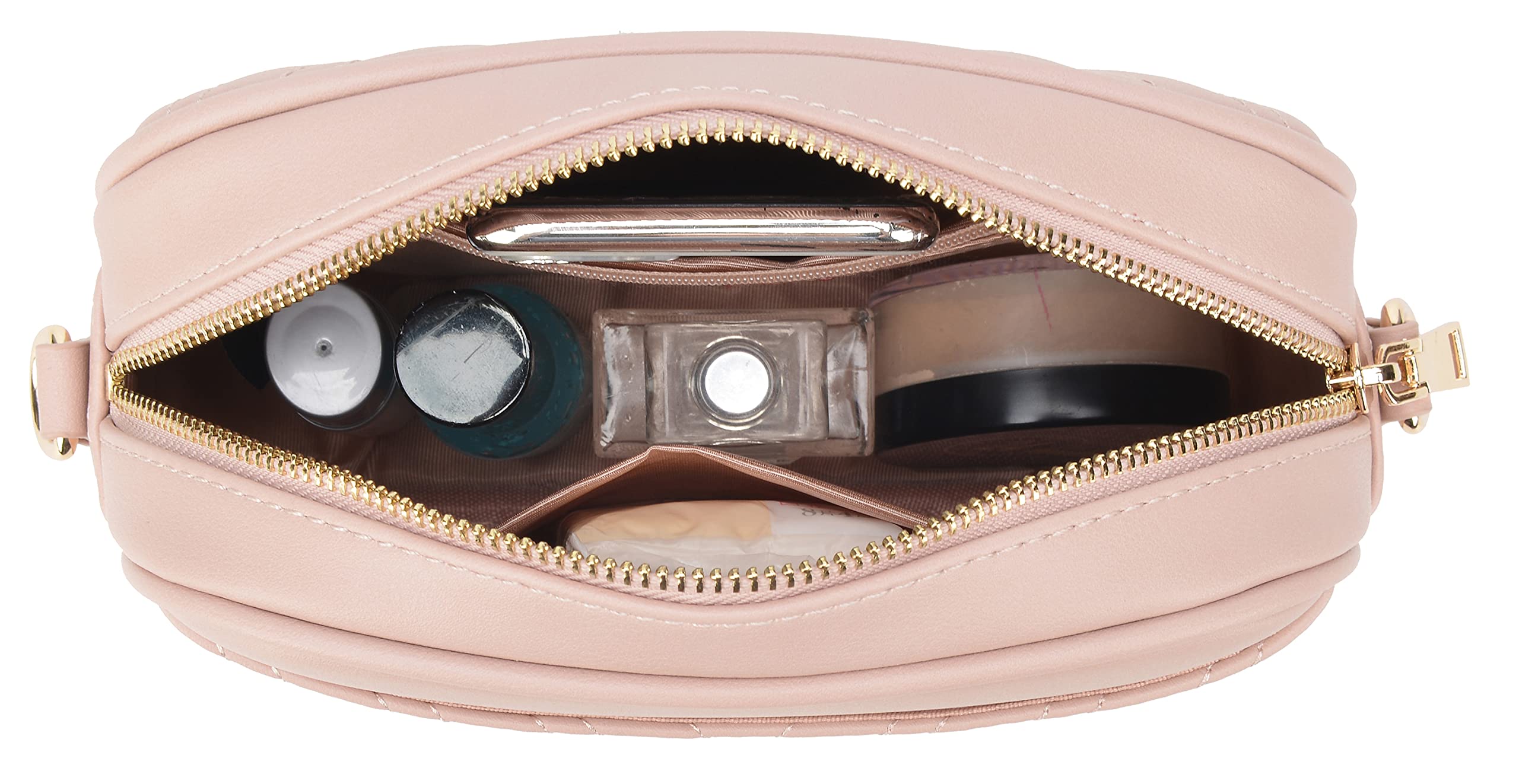lola mae Quilted Crossbody Bag, Trendy Design Shoulder Purse (Blush light)