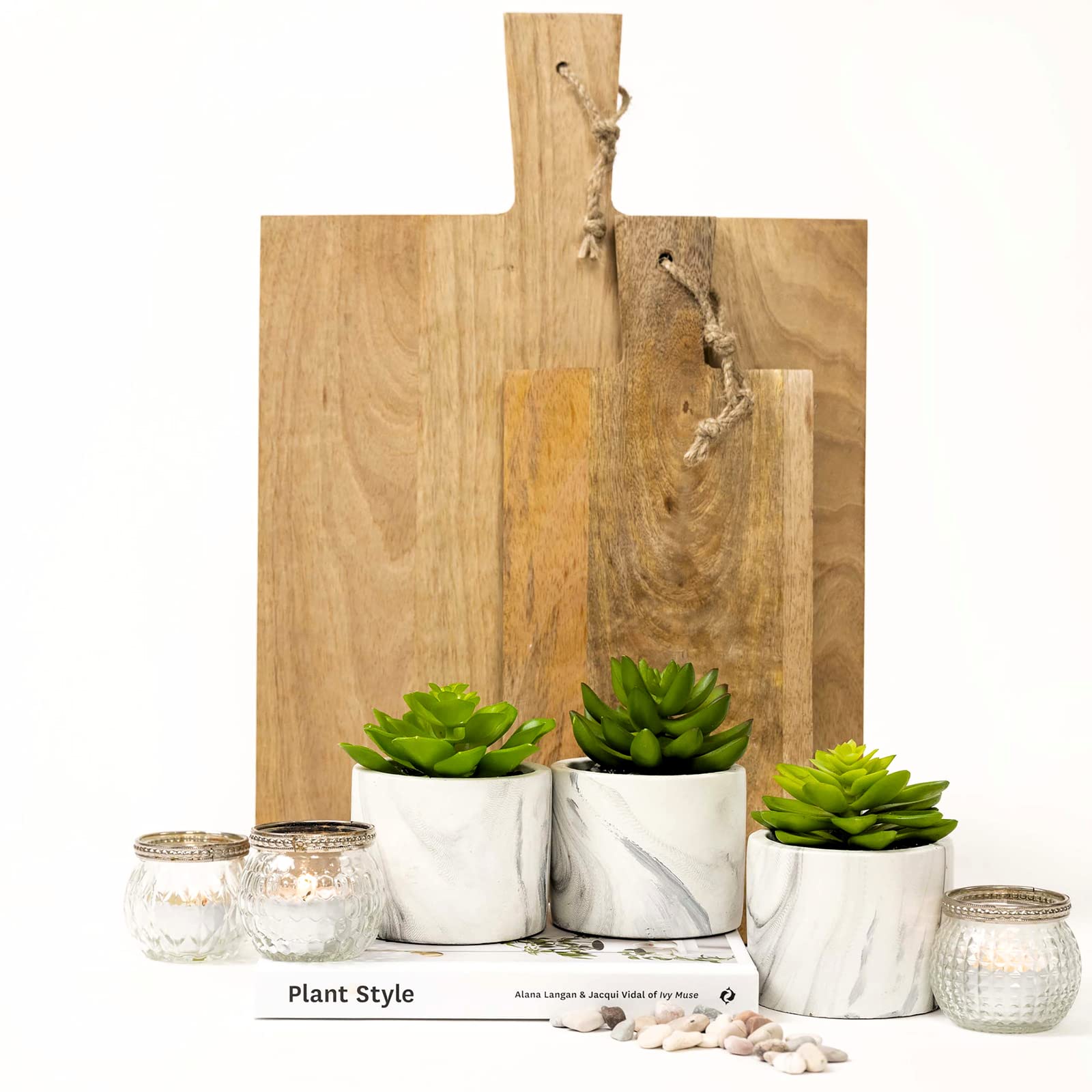 Kurrajong Farmhouse Artificial Succulent Plants in pots | Mini Fake Plant for Shelves | Artificial Plants for Home Decor Indoor | Succulent Plants Artificial | Mini Plant Decor | Small Faux Plants
