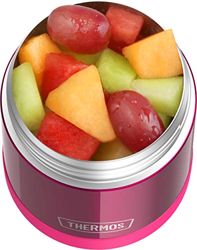 THERMOS FUNTAINER 10 Ounce Stainless Steel Vacuum Insulated Kids Food Jar, Pink