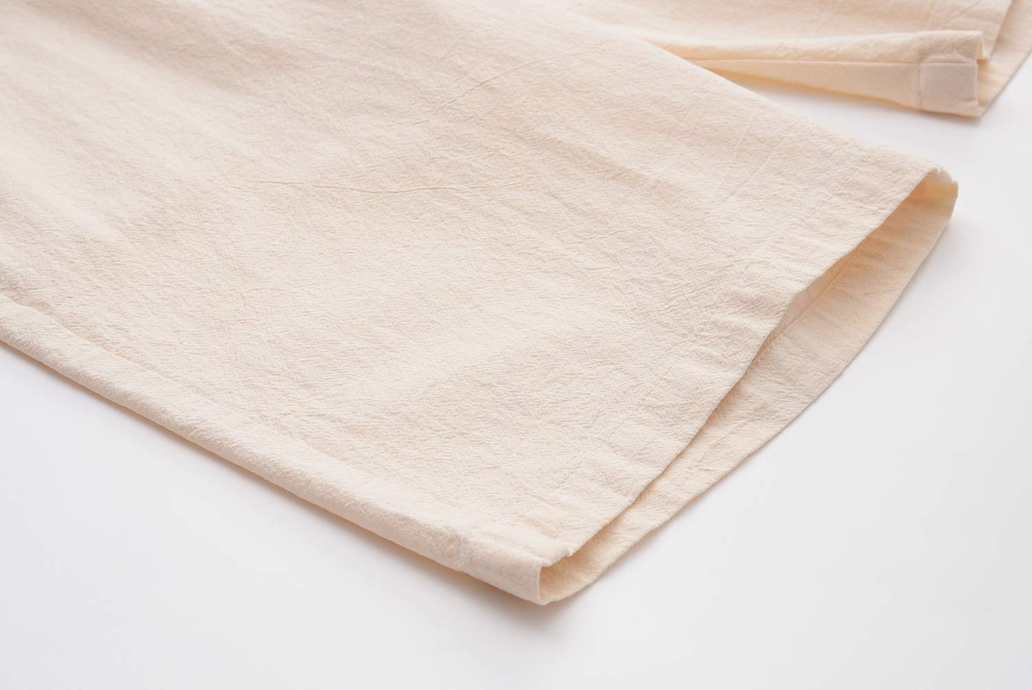 SIR7 Men's Linen Casual Classic Fit 11 Inch Inseam Elastic Waist Shorts with Drawstring Beige X-Large