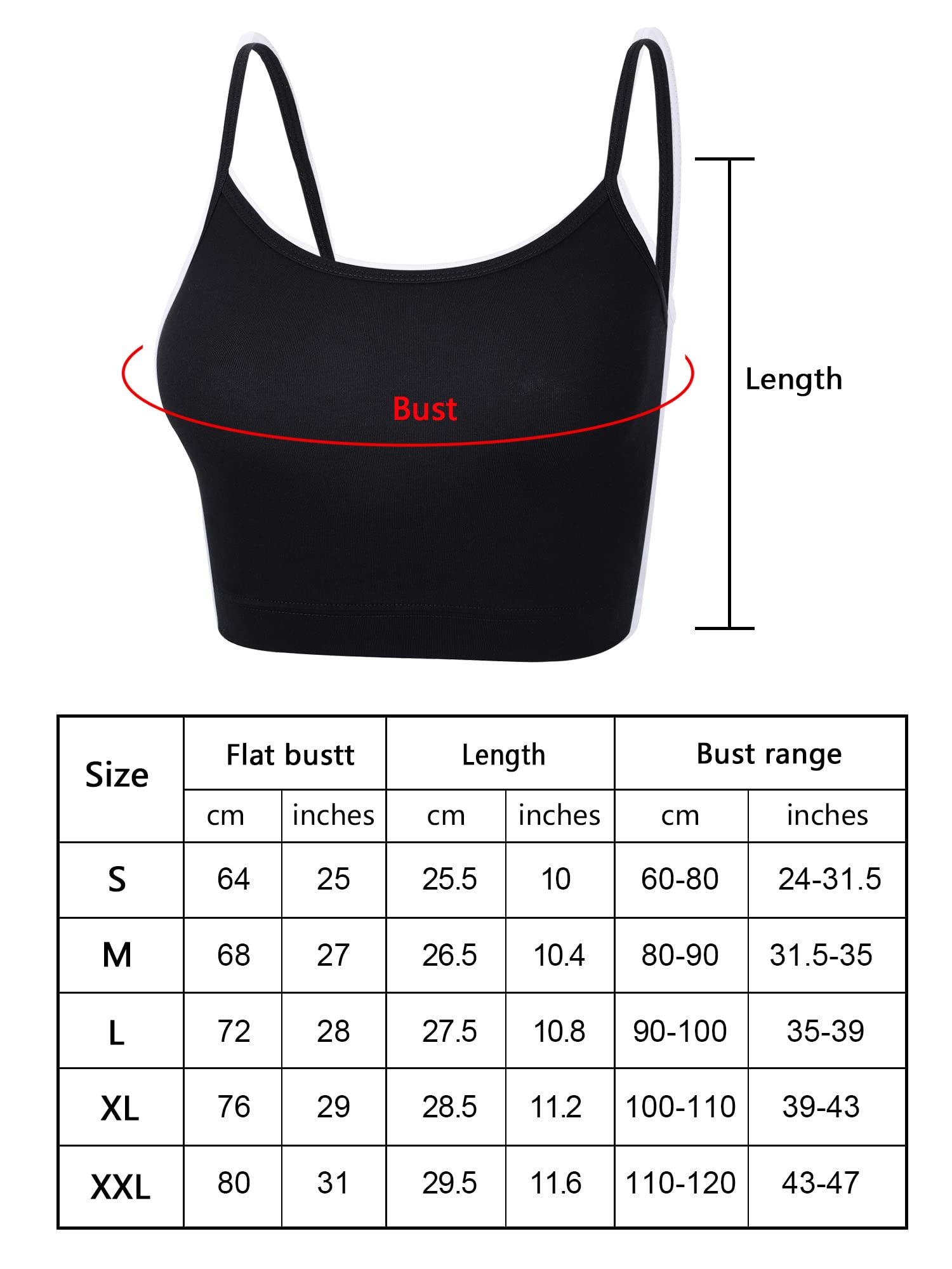 Boao 4 Pack Women's Cropped Tank Tops, Cotton Spaghetti Strap Crop Top Basic Sports Crop Cami Half Camisoles for Teen Girls(S,Black, White, Dark Grey, Navy)