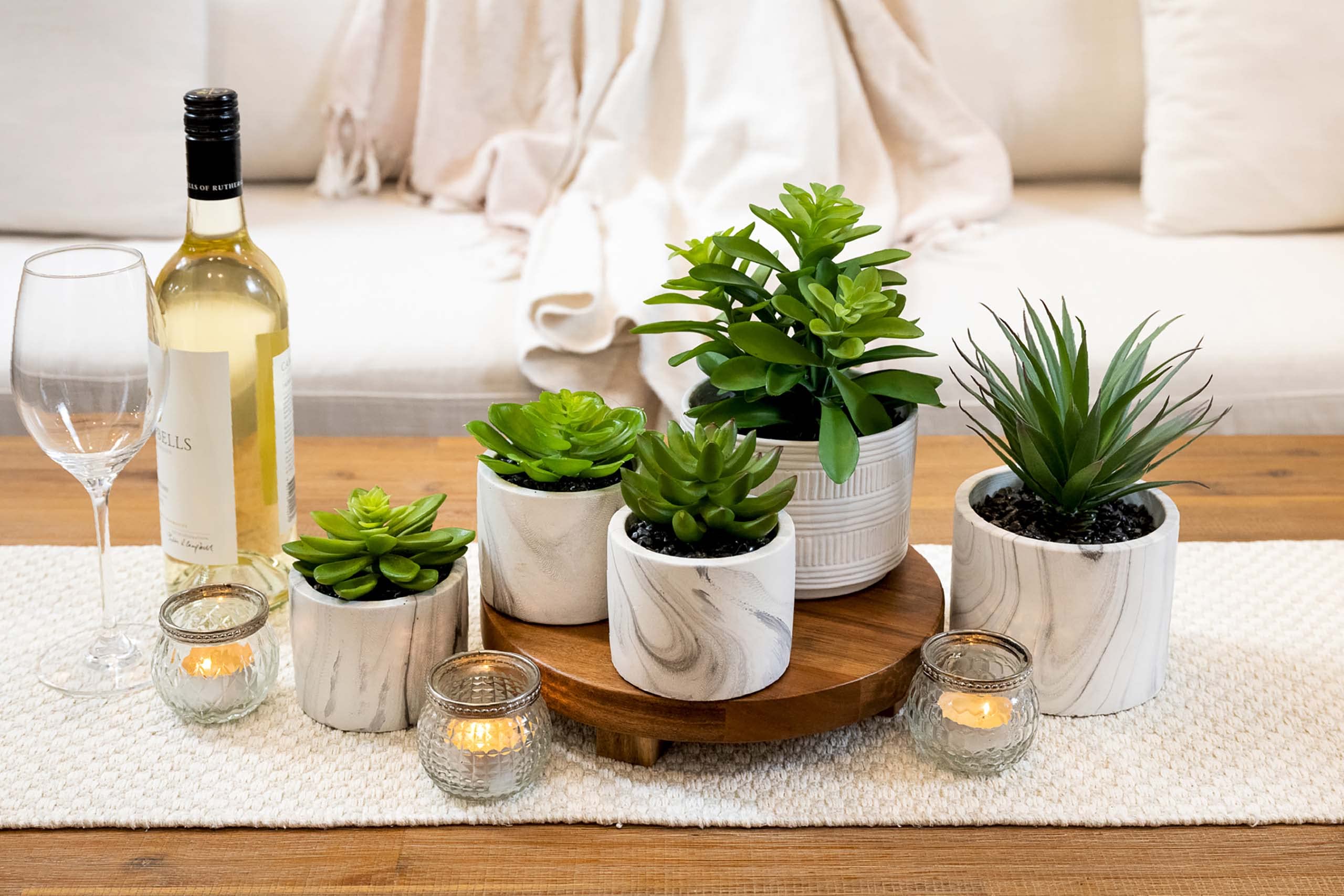 Kurrajong Farmhouse Artificial Succulent Plants in pots | Mini Fake Plant for Shelves | Artificial Plants for Home Decor Indoor | Succulent Plants Artificial | Mini Plant Decor | Small Faux Plants