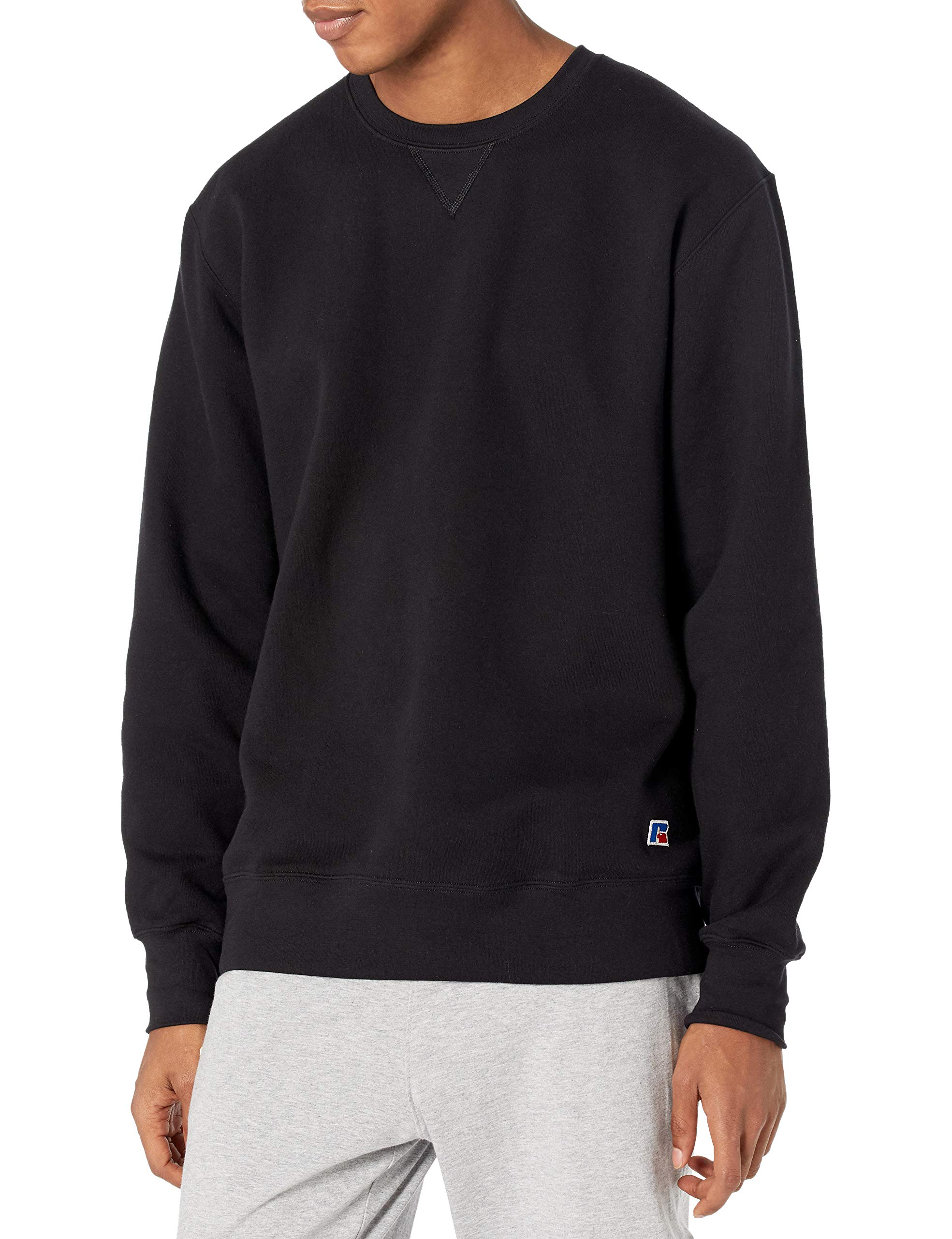 Russell Athletic Men's Cotton Rich 2.0 Premium Fleece Sweatshirt, Black, 3XL