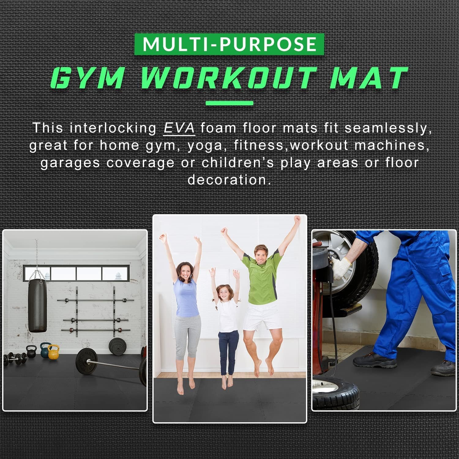 ZENY Puzzle Exercise Mat 1/2'' Thick Interlocking Foam Floor Mat, Gym Flooring Mat, Home Gym Workout Exercise Equipment Mat