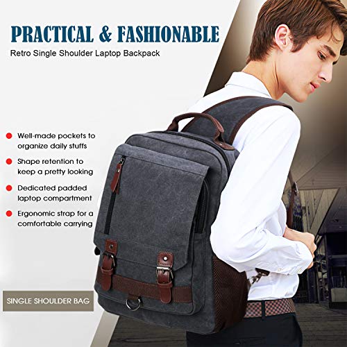 WOWBOX Sling Bag for Men Sling Backpack Laptop Messenger Bag Fit 15.6"