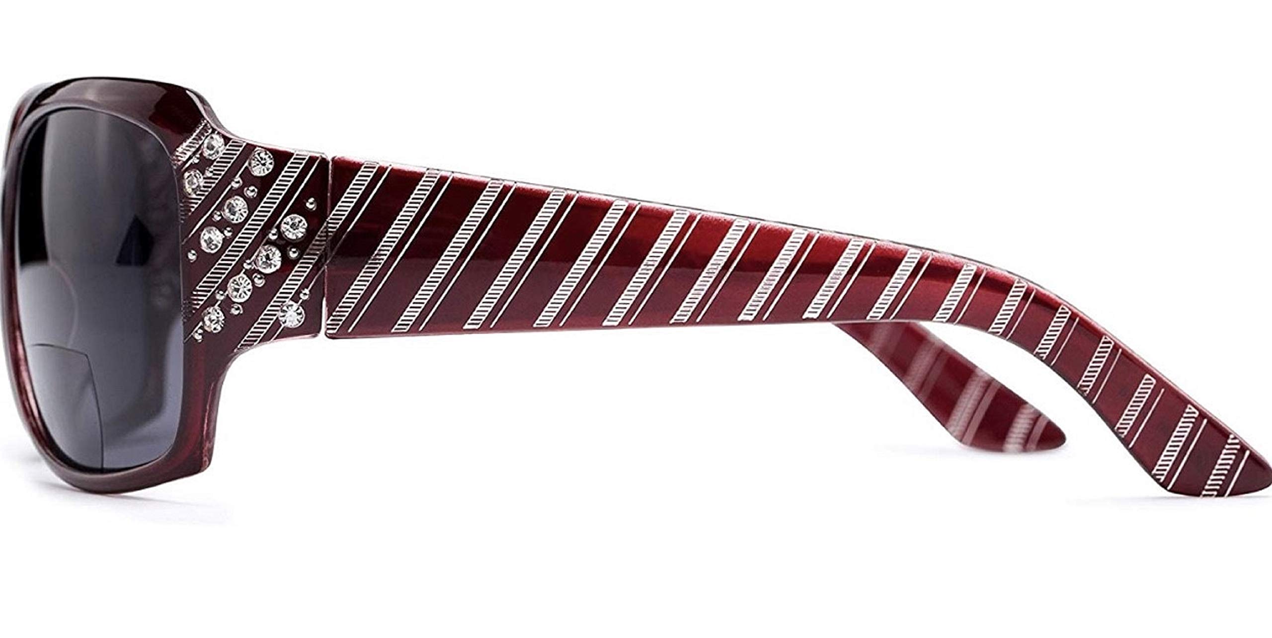 Incredible Bargains The Jazzy Bifocal Reading Sunglasses, Rhinestone Glasses, Tinted Readers for Women + 1.50 Red