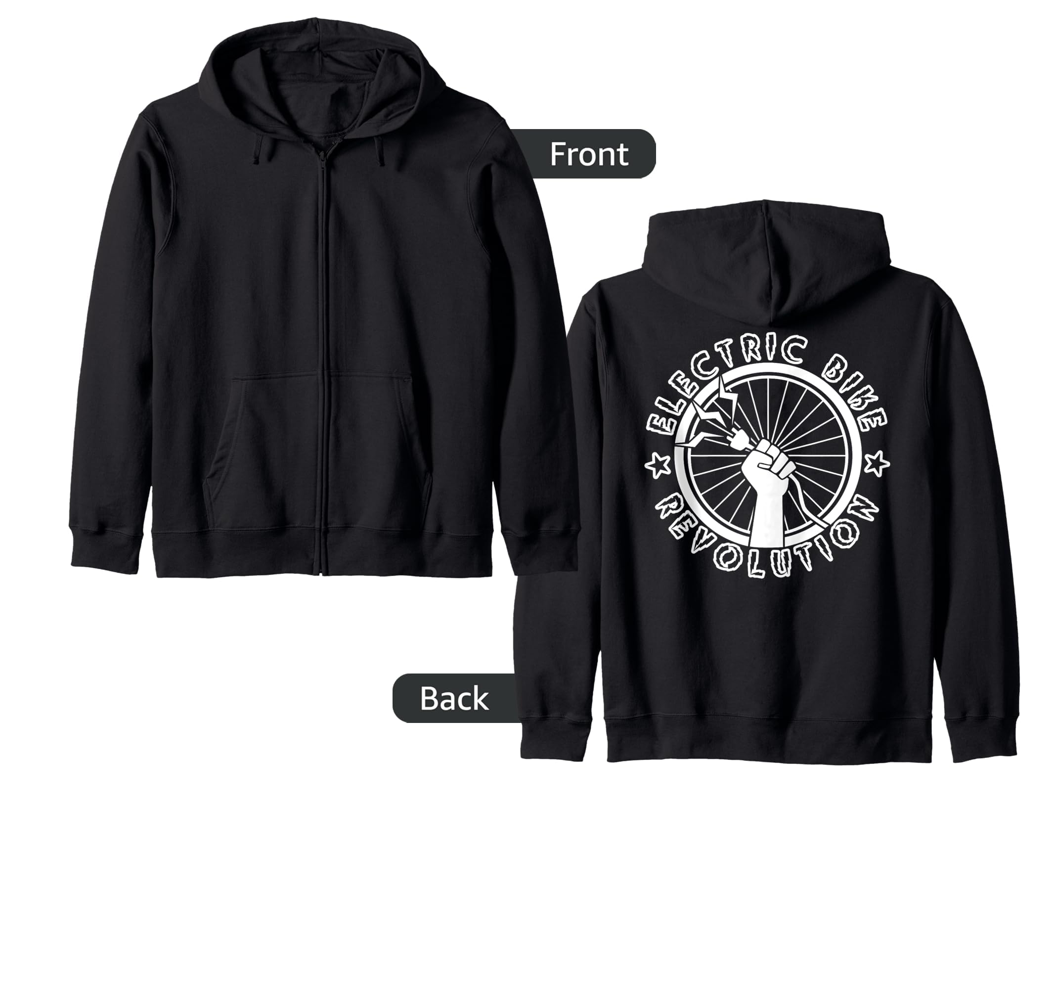 e Bike Go Green Electric Bicycle Revolution Zip Hoodie