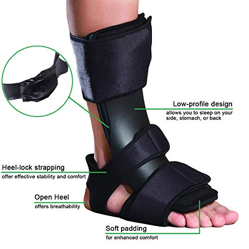 Orthomen Dorsal Night Splint for Plantar Fasciitis Pain Relief, Foot Drop Brace for Sleeping(L/XL)