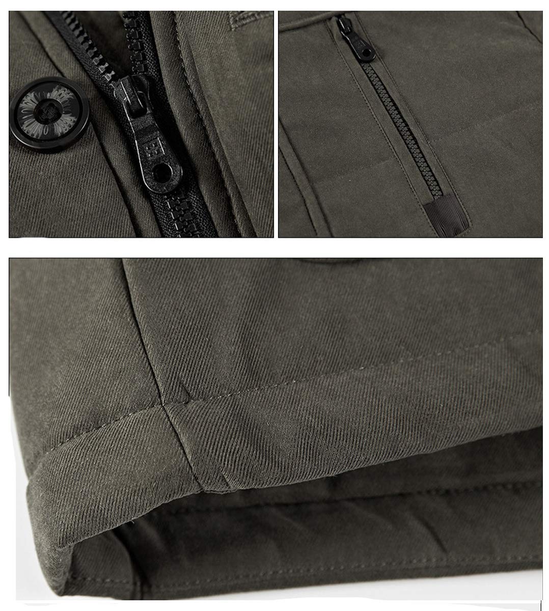 PRIJOUHE Men's Winter Coats Down Jackets Outerwear Long Cotton Coat Men Thick Warm Fur Jacket Coat Overcoat