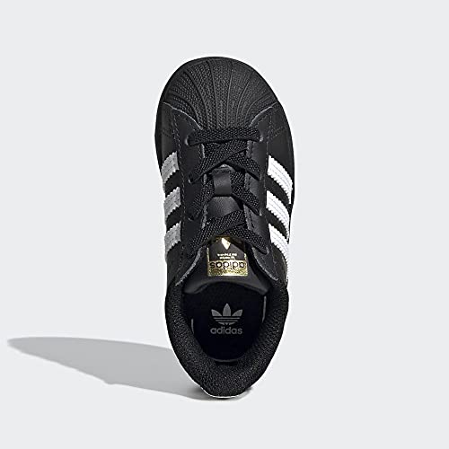 adidas Originals Kids Superstar Sneaker, Black/White, 10 US Unisex Toddler