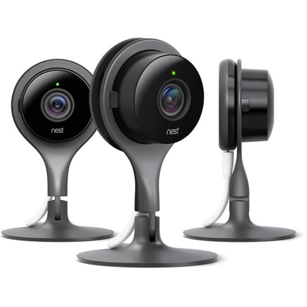 Nest Cam Security Camera 3 Pack Indoor Color: Black Style: Nest Cam Security Camera: 3 Pack, Model: NC1104US⊠(Renewed)