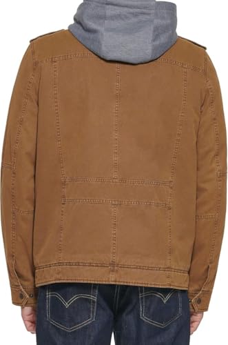 Levi's mens Four-pocket Hooded Jacket, Brown, Large US