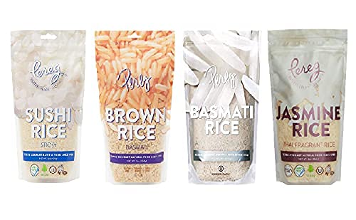 Sushi Rice (16 oz) - White Sticky Short Grain - Vegan, Non-GMO, made in USA - Sushi, Rice Ball, and everyday Japanese dishes - Resealable Packaging