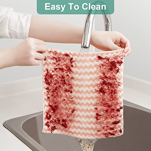 JOYMOOP Microfiber Cleaning Cloth, Kitchen Towels, Dish Rags for Dish Drying Washing, Absorbent Streak Free Lint Free Rags for Cleaning, Reusable and Washable Dish Towels-18 Pack,10"x10"