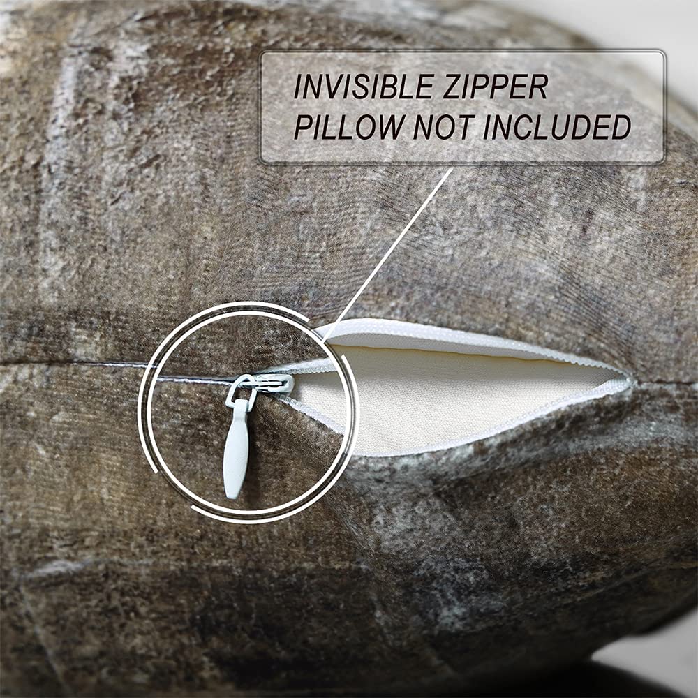 ONELZ Brown Throw Pillows and Grey Throw Pillows Decorative Pillow Covers for Couch Two Sides Printed, Fashion Style Zippered Cushion 18 X 18 Pillow Cover Set of 2,Brown and Grey