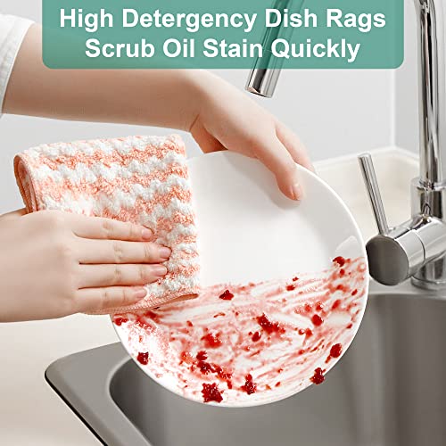 JOYMOOP Microfiber Cleaning Cloth, Kitchen Towels, Dish Rags for Dish Drying Washing, Absorbent Streak Free Lint Free Rags for Cleaning, Reusable and Washable Dish Towels-18 Pack,10"x10"
