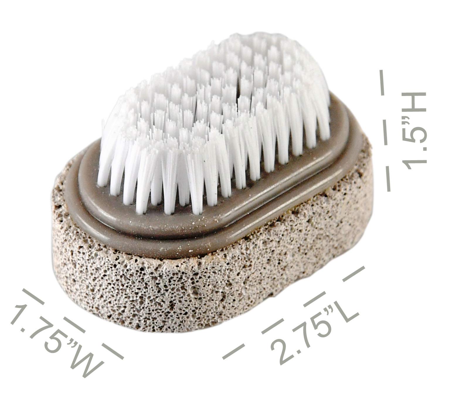 HOME-X 2-in-1 Pumice Stone and Brush for Feet, Foot File, Dead Skin Callus Remover, Pedicure Tool, Bathroom Accessories-2 ¾“ L x 1 ¾“ W