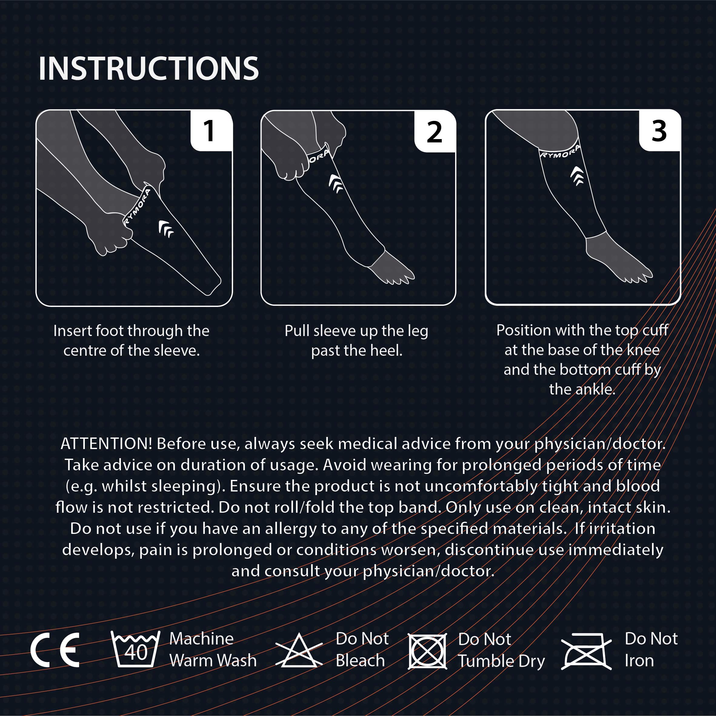 Rymora Calf Compression Sleeves Men Women Shin Splints Running (Pair) (Black) (M)
