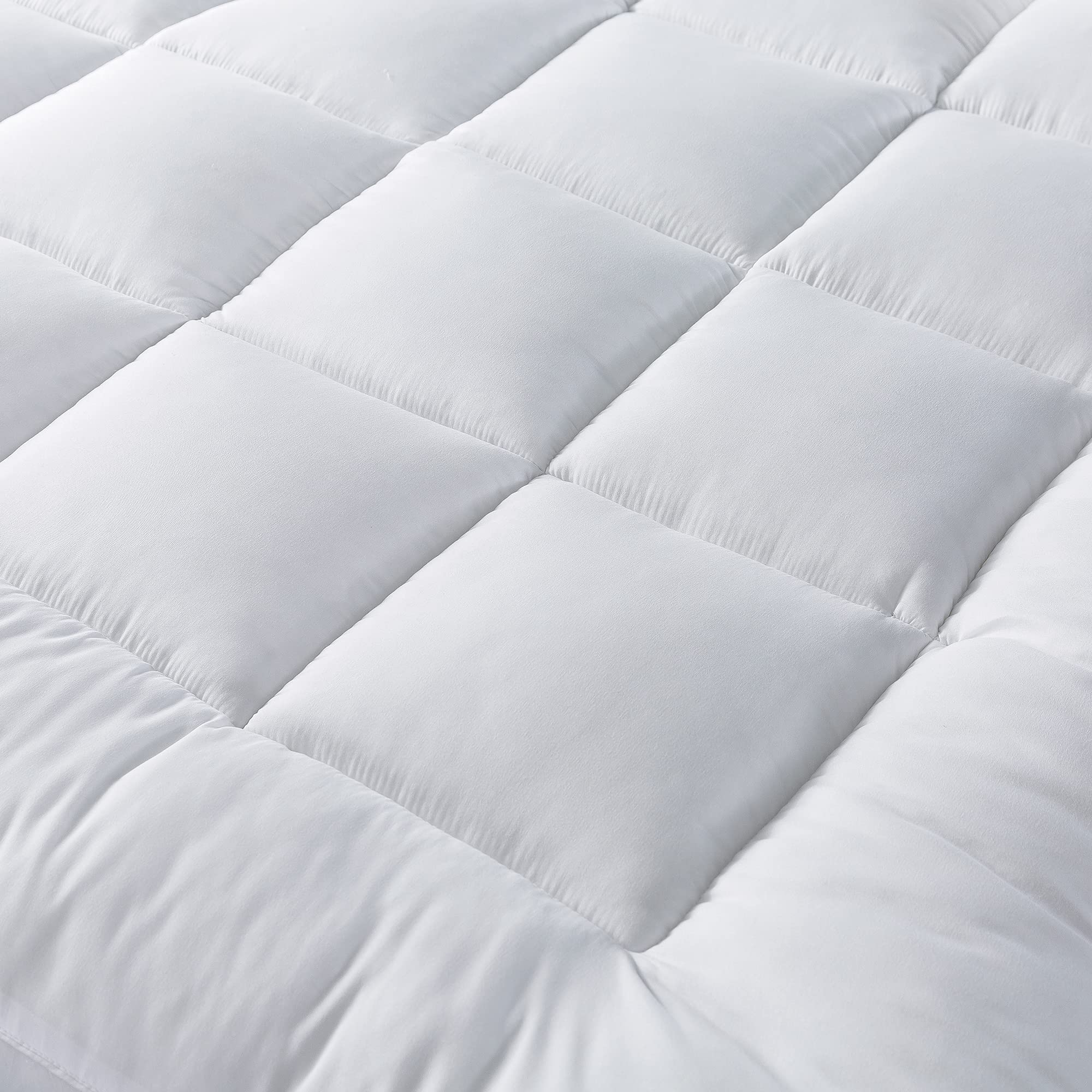 Mattress Topper Queen Size Down Alternative Overfilled White Pillow Top Mattress Cover Plush Super Soft 2 Inch Thick Mattress Pad