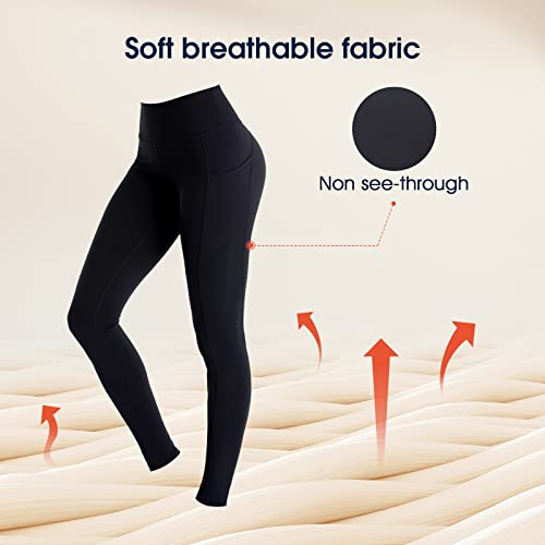 Occffy Workout Leggings for Women High Waisted Gym Legging Yoga Pants Tummy Control Pantalones de Mujer Black