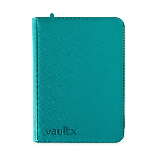 Vault X 9 Pocket Trading Card Zip Binder, 360 Cards, Premium Exo-Tec Album Material, 20 Side-Loading Pages, Folder for Collectible Games, Sports, TCG (Teal)