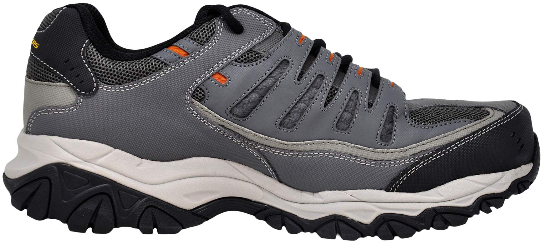 Skechers Men Cankton Athletic Steel Toe Work Sneaker, Charcoal/Orange, 11 M US