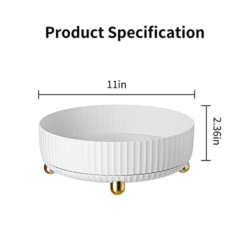 Lazy Susan, Makeup Organizer,Turntable Organizer for Cabinet, Plastic Rotating Turntray Container Bins, Round Spinning Organization for Pantry, Fridge, Countertop, Vanity, Spices, Condiments (Large)