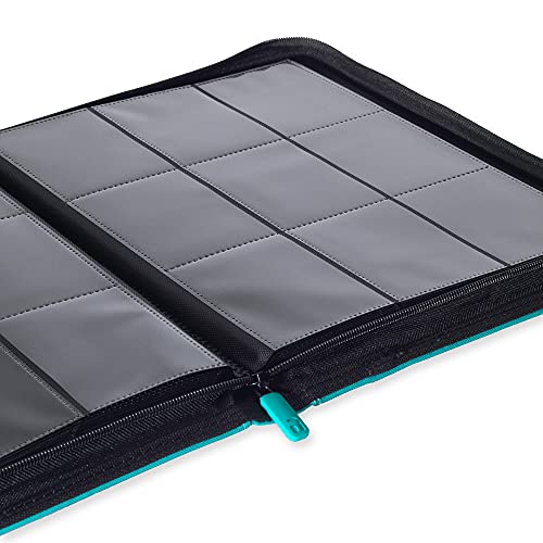 Vault X 9 Pocket Trading Card Zip Binder, 360 Cards, Premium Exo-Tec Album Material, 20 Side-Loading Pages, Folder for Collectible Games, Sports, TCG (Teal)
