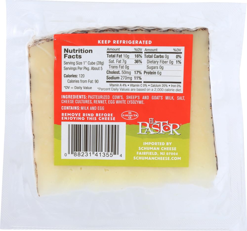 El pastor Iberico Cheese - Blended Cow's Sheep's Goat's Milk Cheese Aged for 6 Months 5.3 oz