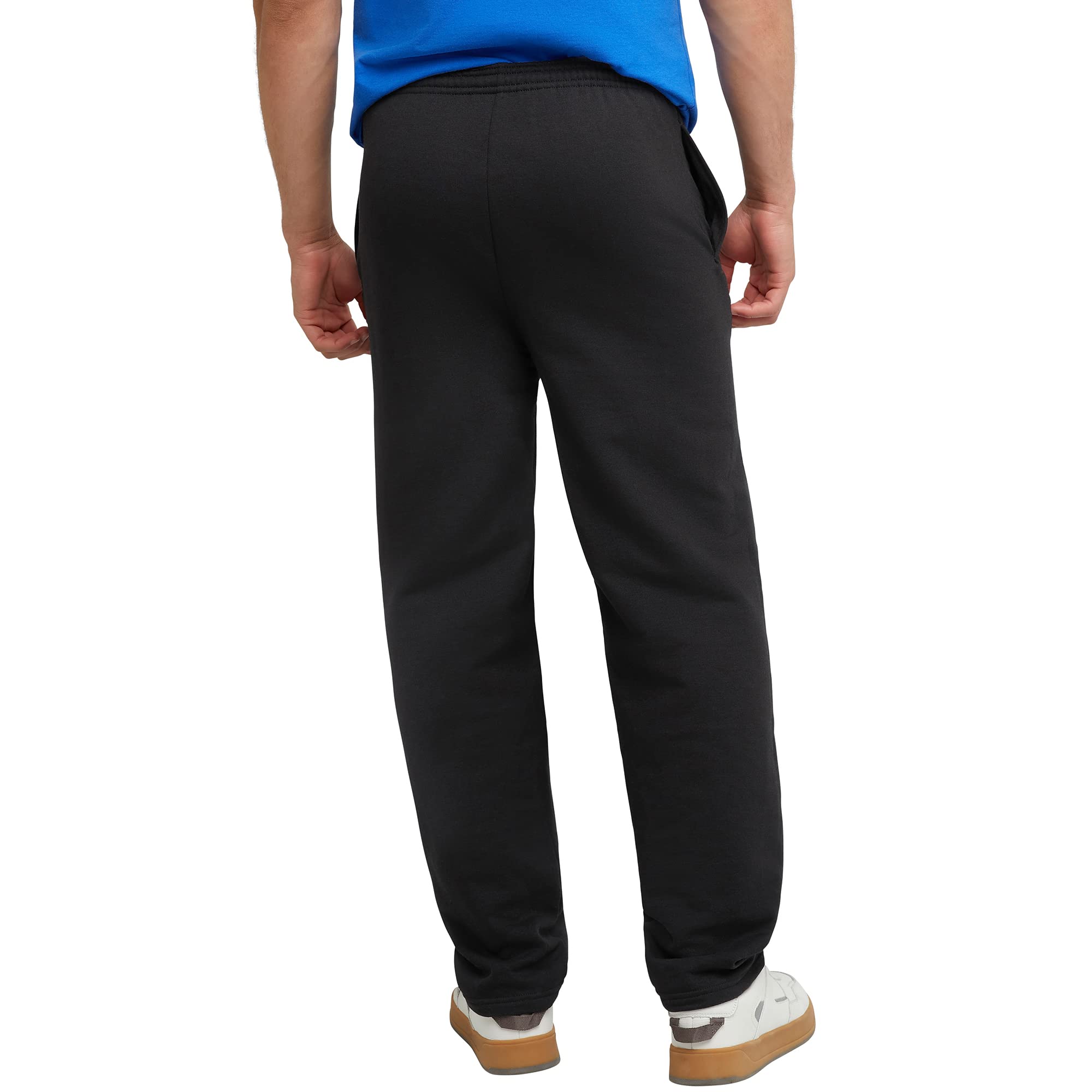 Hanes Mens Ecosmart Open Bottom Sweatpants, Midweight Fleece Open-hem For, Black, 3X-Large US