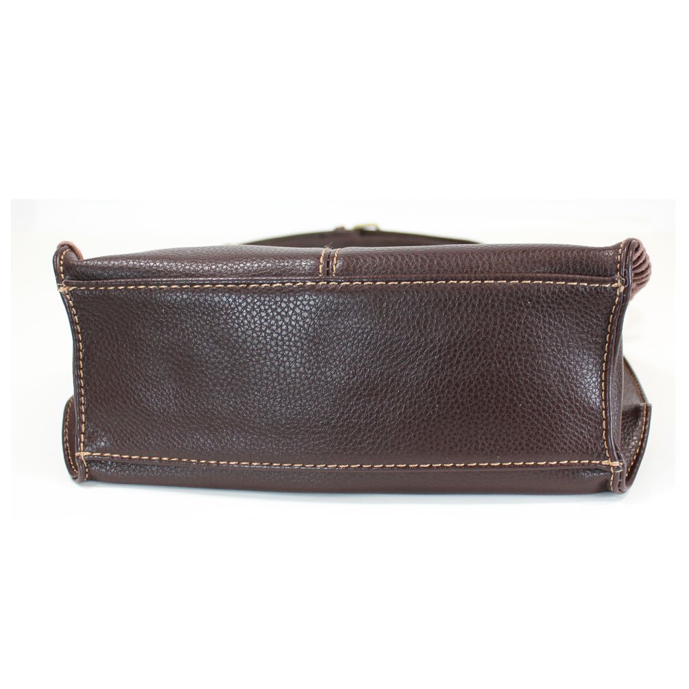CHALA Charming Crossbody Bag with Zipper Flap Top and Metal Chain - Dark Brown (s828-DB-Blackcat)