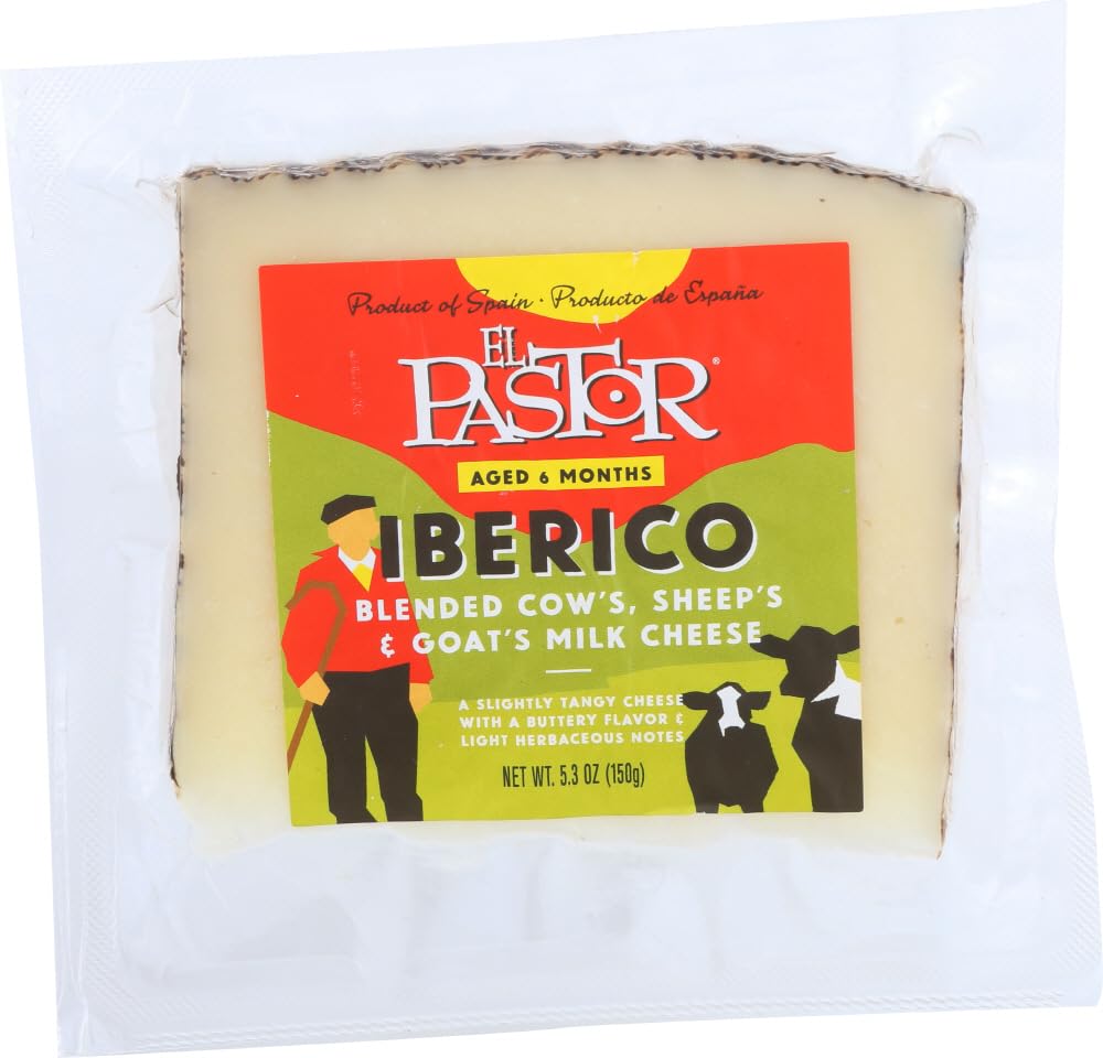 El pastor Iberico Cheese - Blended Cow's Sheep's Goat's Milk Cheese Aged for 6 Months 5.3 oz