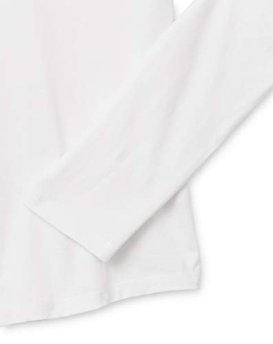 Amazon Essentials Women's Classic-Fit 100% Cotton Long-Sleeve V-Neck T-Shirt, White, X-Large