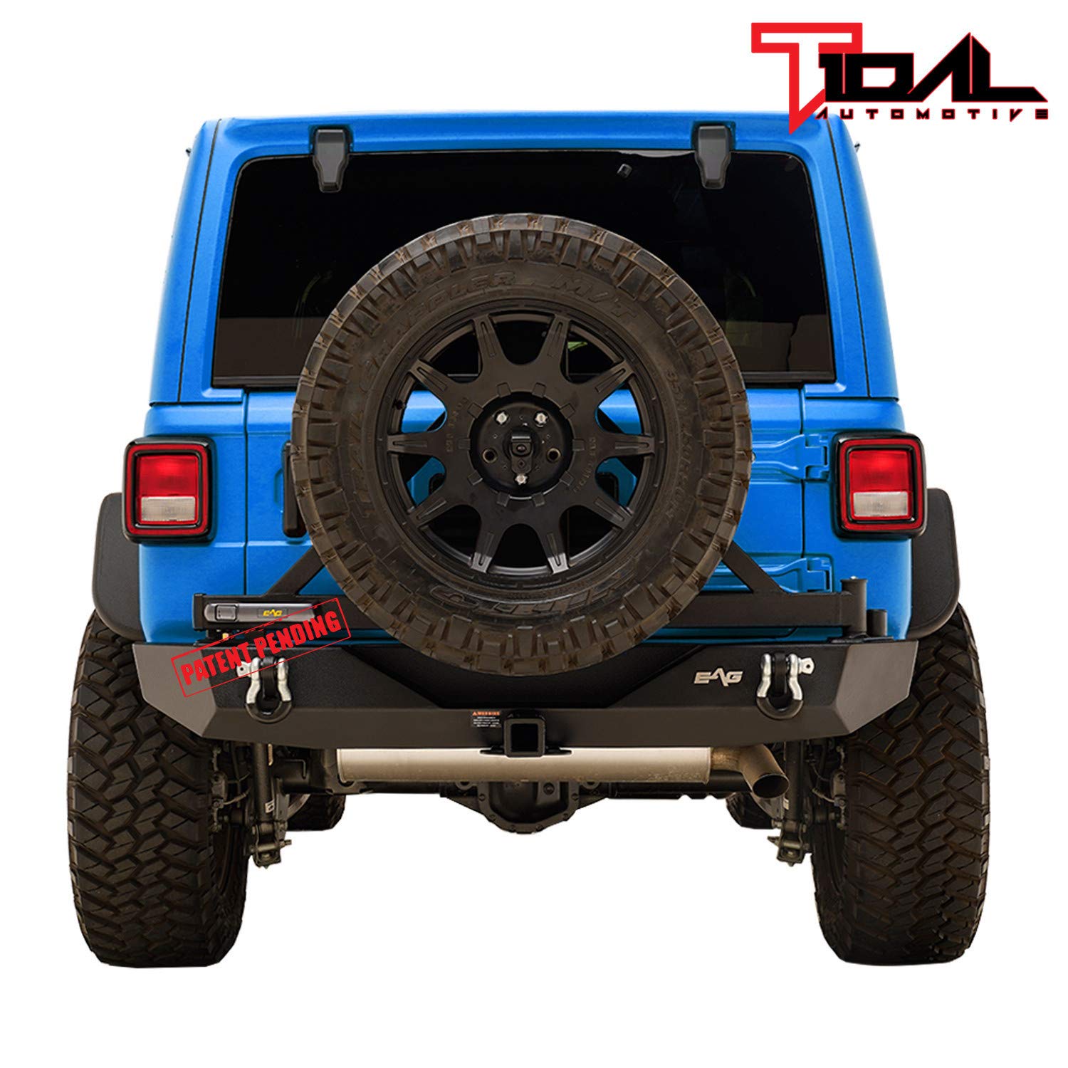Tidal Rear Bumper with Tire Carrier & Hitch Receiver for 18-20 JL Wrangler