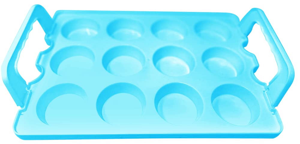 DuraCasa Cupcake Carrier, Cupcake Holder | Premium Upgraded Model Holds Cupcakes Steadier | Store up to 36 Cupcakes or Muffins | Stacking Cupcake Storage Container | Use 1,2, or 3 Tiers (Blue)