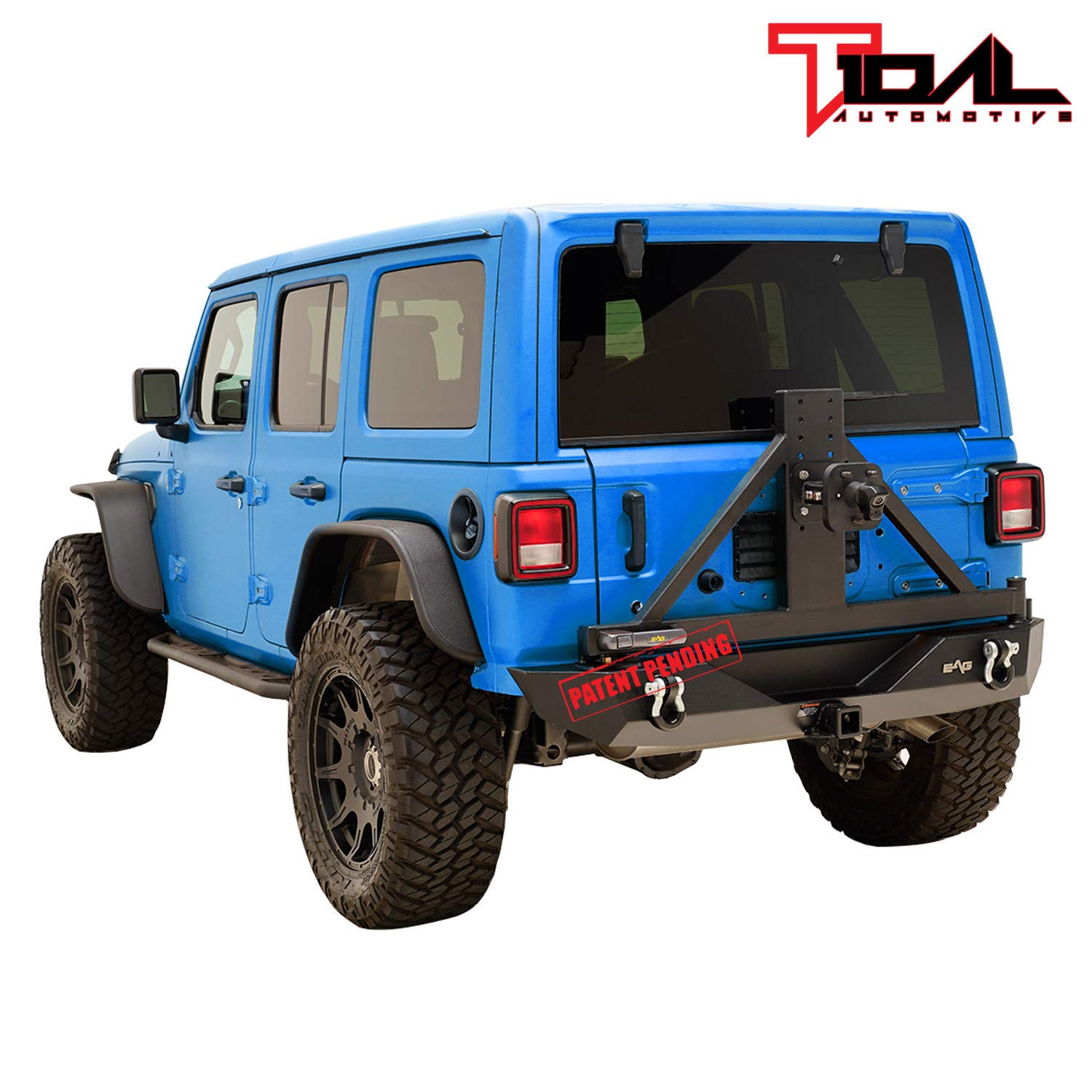 Tidal Rear Bumper with Tire Carrier & Hitch Receiver for 18-20 JL Wrangler