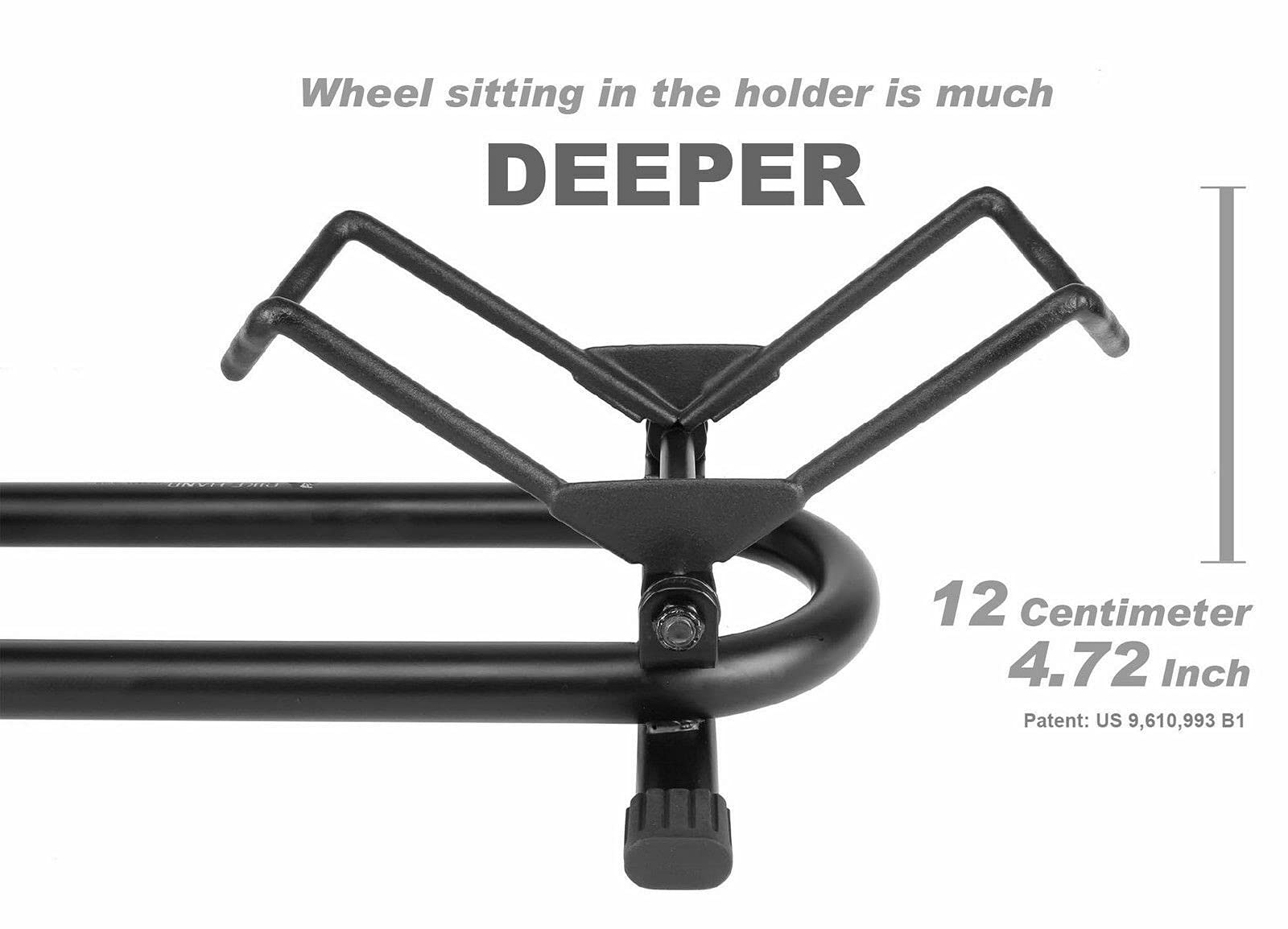 BikeHand Bicycle Floor Parking Rack Stand - for Mountain MTB & Road or Fat Bikes Indoor Outdoor Garage Storage - Max Tire Width 5" (2)