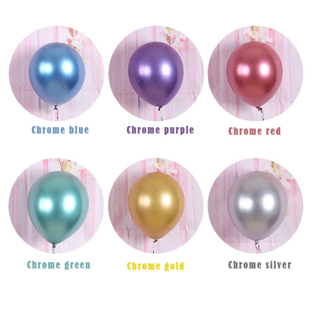 π AIUSD Clearance π, Shiny Metallic 50Pcs Chrome Shiny Metallic Latex Balloons for Birthday Wedding Grad Party Home Decor