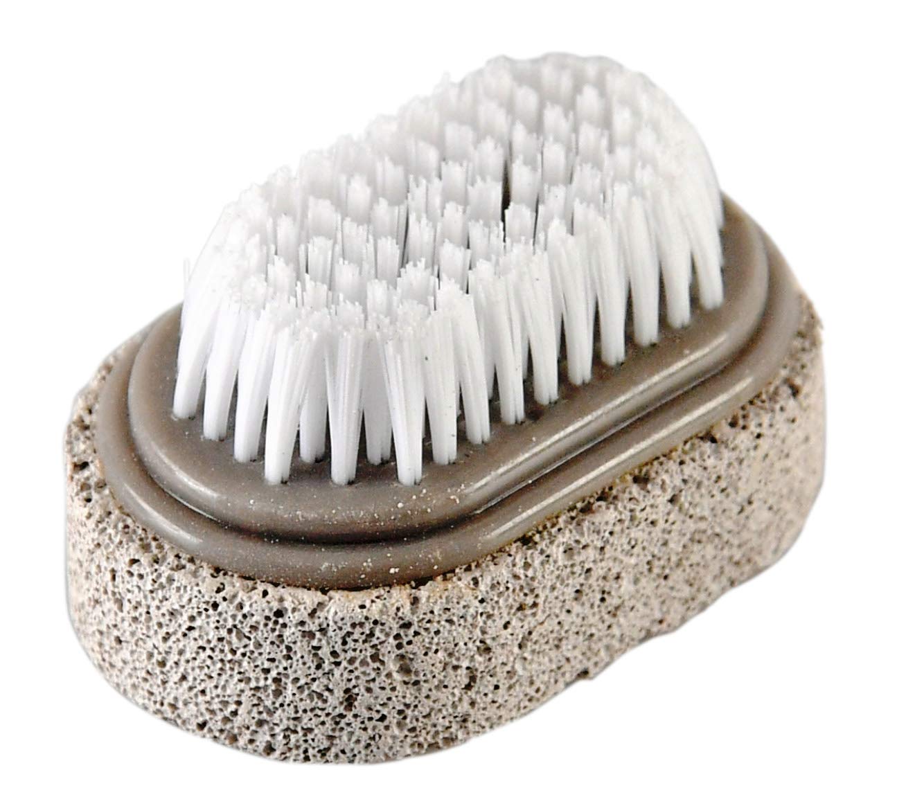 HOME-X 2-in-1 Pumice Stone and Brush for Feet, Foot File, Dead Skin Callus Remover, Pedicure Tool, Bathroom Accessories-2 ¾“ L x 1 ¾“ W