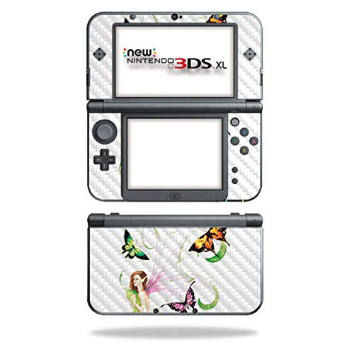 MightySkins Carbon Fiber Skin for Nintendo New 3DS XL (2015) - Butterfly Charmer | Protective, Durable Textured Carbon Fiber Finish | Easy to Apply, Remove, and Change Styles | Made in The USA
