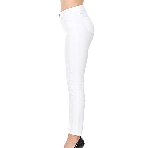 Wax Denim Women's Juniors Push-Up High-Rise Colored Twill Pants (0, White)