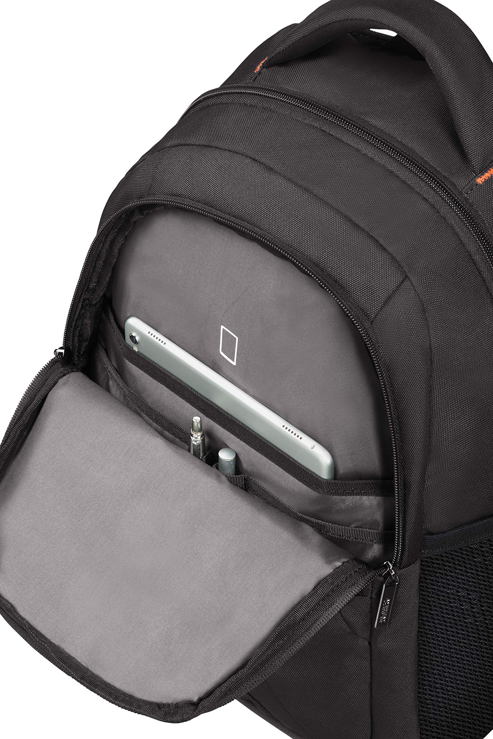American Tourister Backpack M (15.6"), Black (Black/Orange)