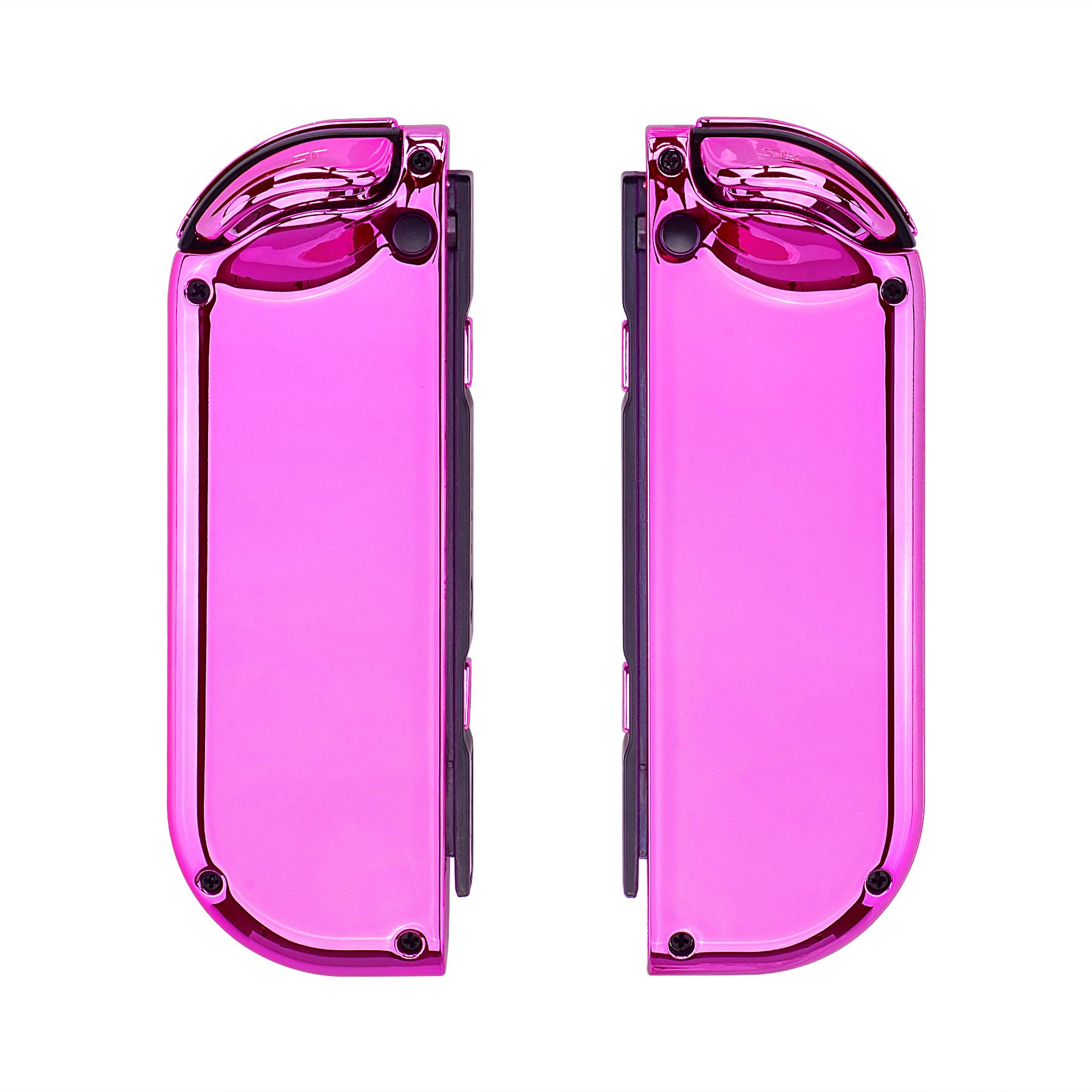 eXtremeRate DIY Replacement Shell Buttons for Nintendo Switch & Switch OLED, Chrome Pink Custom Housing Case with Full Set Button for Joycon Handheld Controller - Console Shell NOT Included