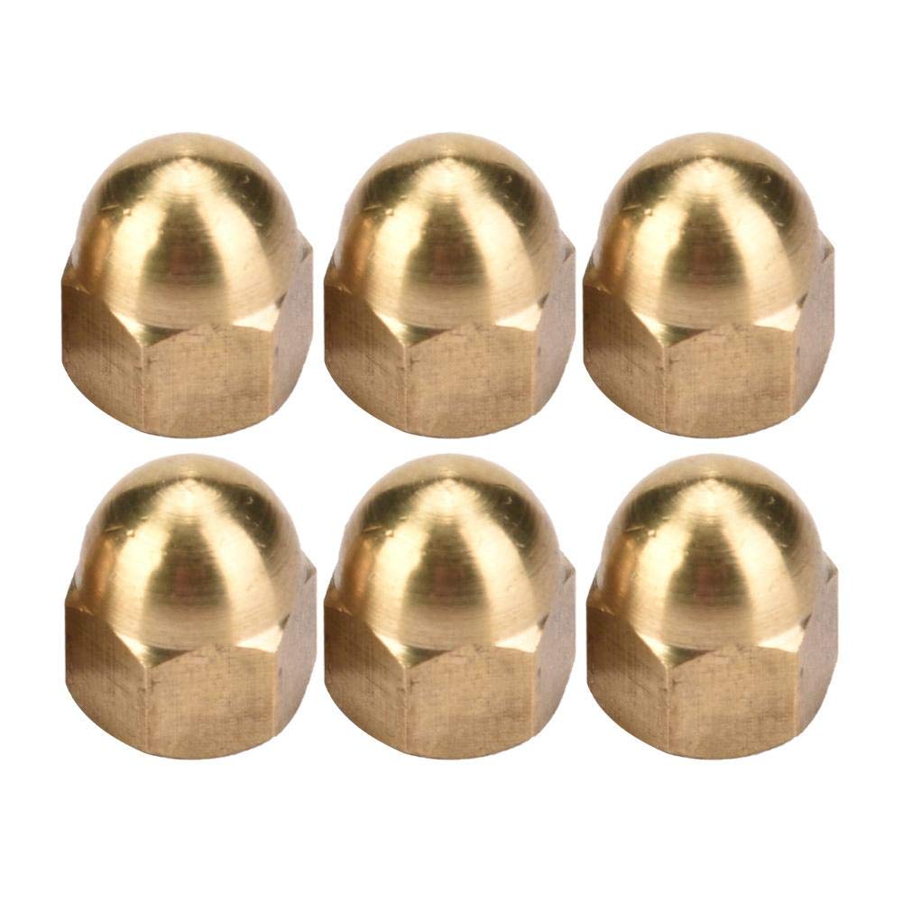Brass Acorn Nut Kit Dome Head Hex Nuts Set Vehicle Fasteners M3- Fix Tires (M6, 20pcs)