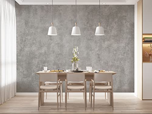 Stone Marble Peel and Stick Wallpaper (24" x 78.7", 2 Pack, Concrete Texture, Gray) Renter Friendly Removable Waterproof Vinyl Home Décor for Cabinets Bookshelf Drawer Table Furniture