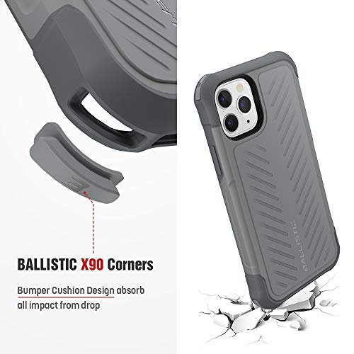 BALLISTIC Tough Jacket Series Case for iPhone 11 Pro Max 6.5ββ with 2 Sets B-Labs Corners, Heavy Duty Military Grade Rugged Shockproof Case-Gray