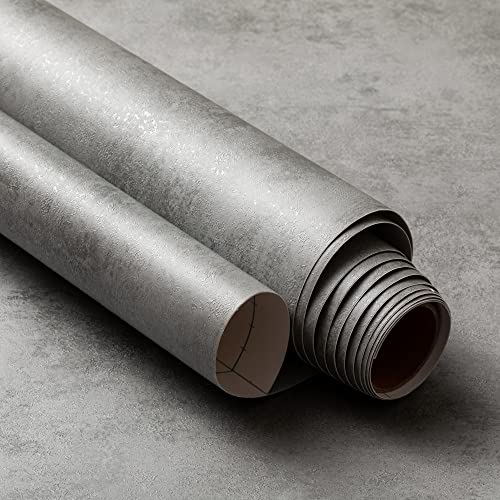 Stone Marble Peel and Stick Wallpaper (24" x 78.7", 2 Pack, Concrete Texture, Gray) Renter Friendly Removable Waterproof Vinyl Home Décor for Cabinets Bookshelf Drawer Table Furniture